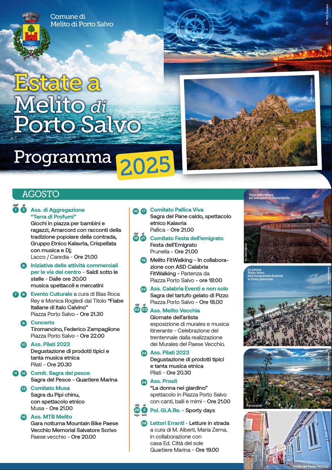 Estate a Melito di Porto Salvo 2025, in arrivo i Tiromancino. Tanti gli ...