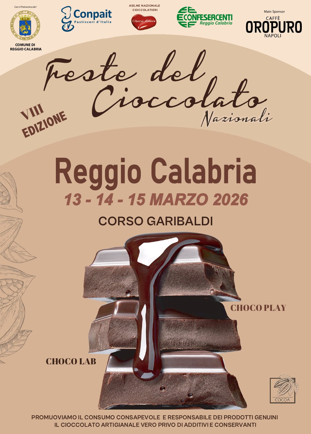 Reggio Calabria, al via la Festa del Cioccolato Artigianale 2026