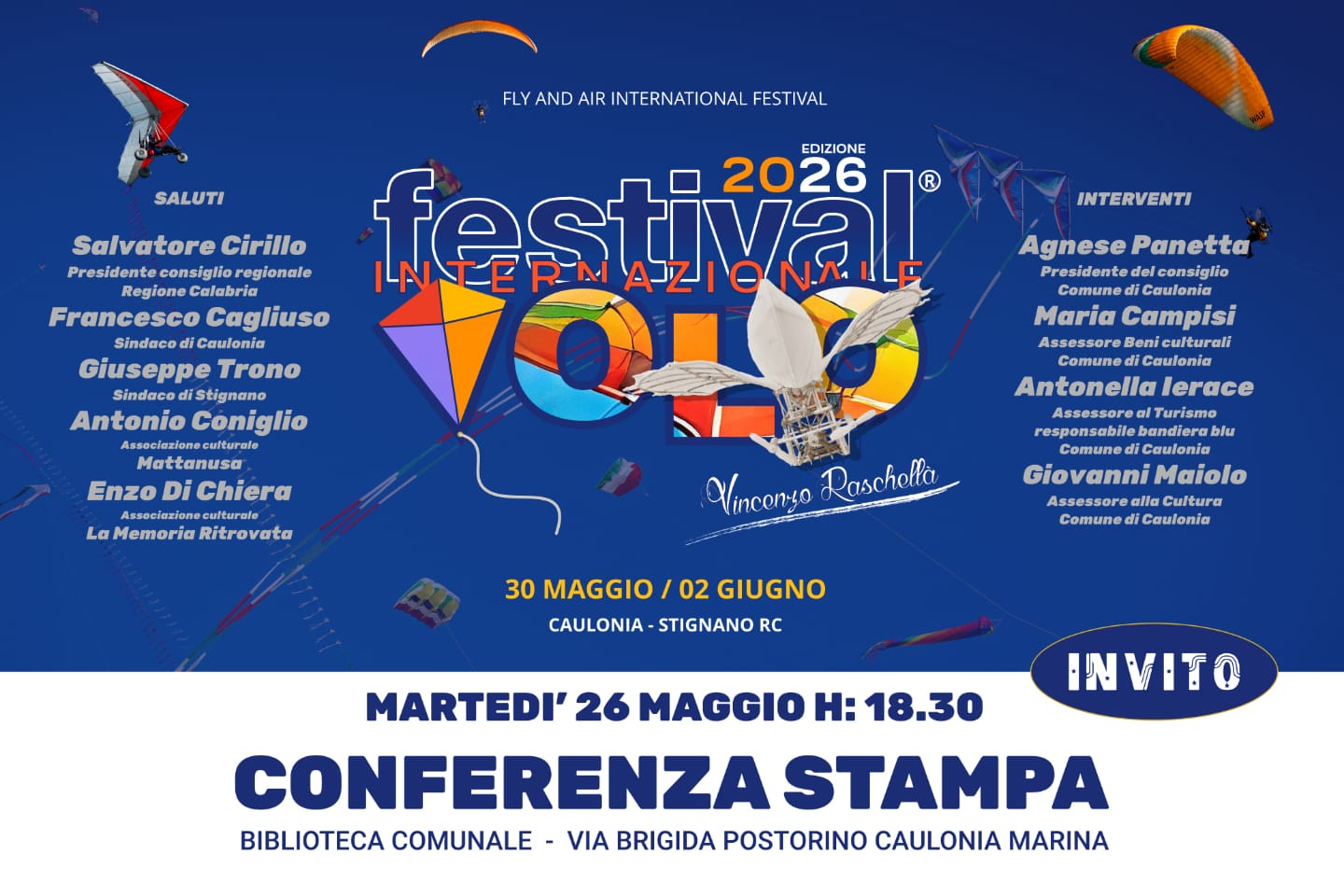 Festival Internazionale del Volo 2026 a Caulonia: date e info