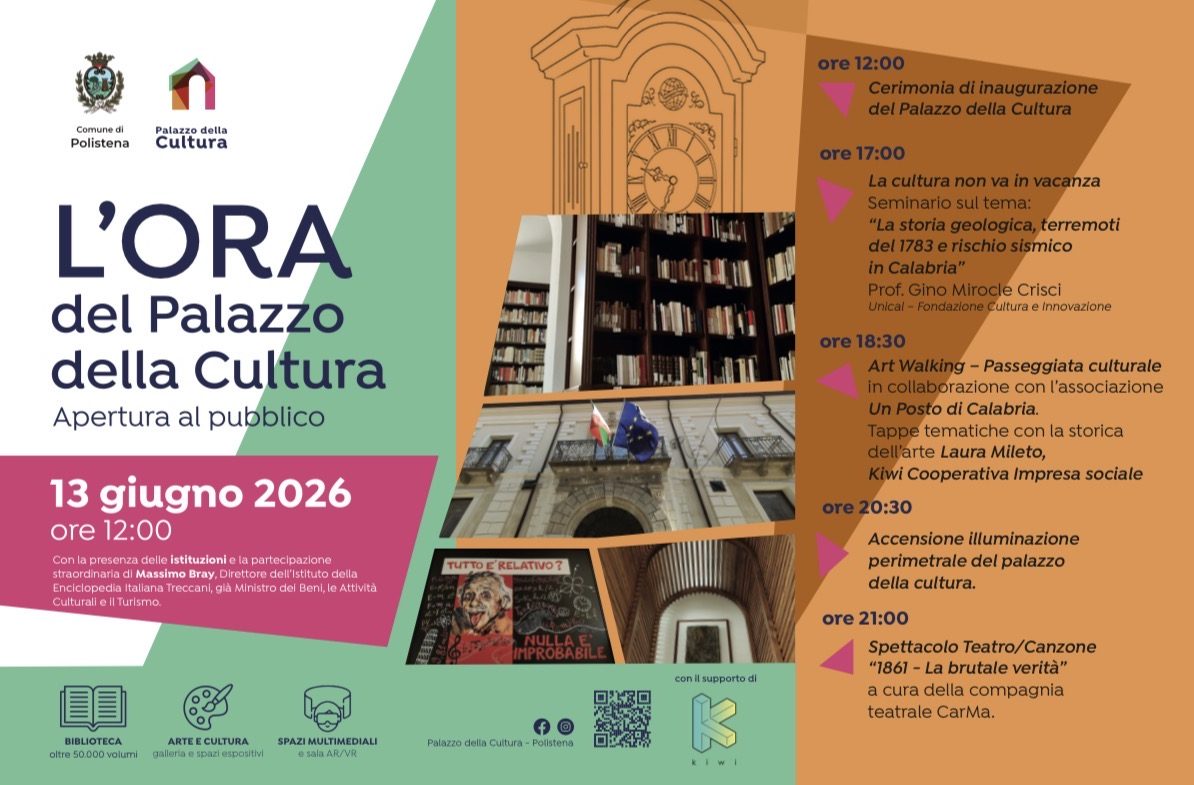 Polistena, 13 giugno inaugurazione nuovo Palazzo della Cultura